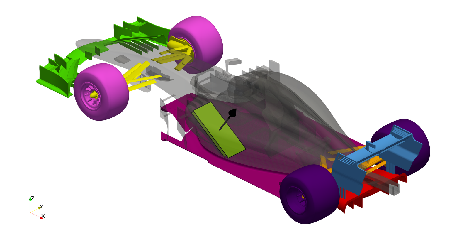 CFD Analysis of the Open-Source 2017 PERRINN F1 Car